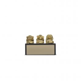 CULTURE FREE STANDING - THREE WISE MONKEY B GOLD BLACK 27X14X18CM